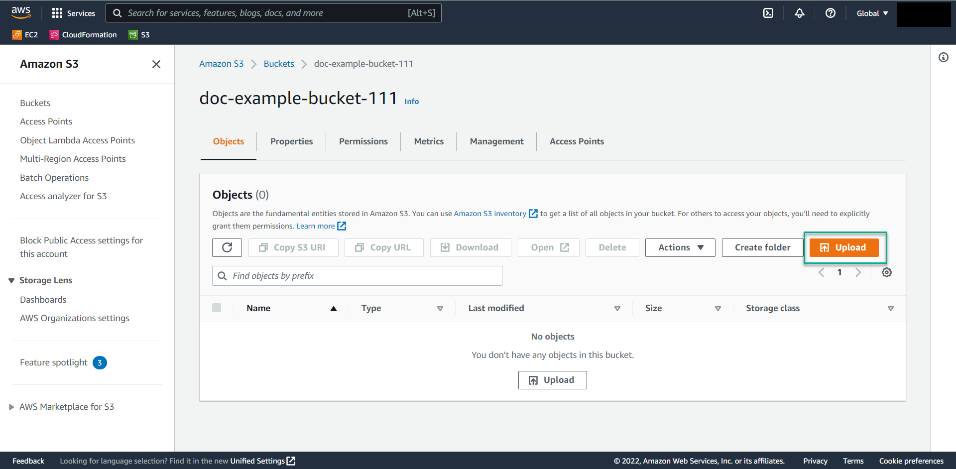 Upload example index.html file :: AWS Account Setup